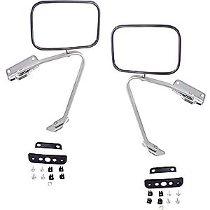 Kool Vue Left & Right Door Mirrors Compatible With Ford F-150 1987-1991 Polished Pair