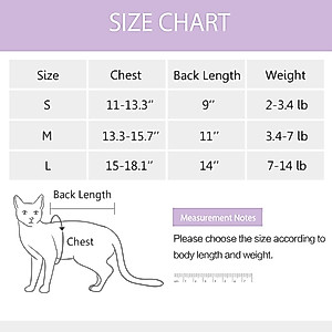 Heywean Cat Surgery Recovery Collar for Abdonminal Wounds Protection, Skin Diseases, E-Collar Alternative Cat Onesie Prevent Licking and Scratching, After Surgery Wear Pajama Suit
