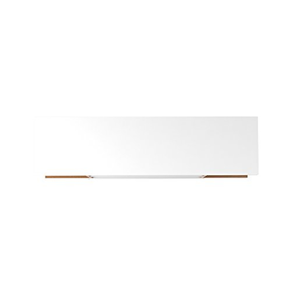 Manhattan Comfort Utopia Collection Mid Century Modern TV Stand With Open 3 Open Shelves and Two Open Cubbies, White/Wood