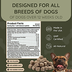 Asher House Wellness Dog Multivitamin Chews - Dog Vitamins and Supplements, Soft Chew for Pet Dogs with Probiotics, Flaxseed, Colostrum - Comprehensive Health Support from Puppy to Senior, 120 Chews