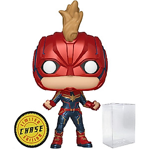 Marvel: Captain Marvel - Masked Captain Marvel Limited Edition Chase Funko Pop! Vinyl Figure (Includes Compatible Pop Box Protector Case)