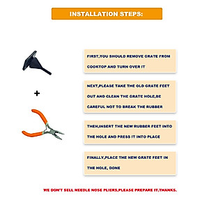 GABEROAD Grate Rubber Feet Compatible with Greystone Magic Chef Rec pro Gas Stove Top Range Grate Foot Rubber Pads Stove Parts Rubber feet Bumpers 10 Pack