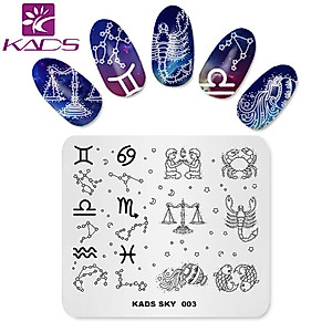 KADS Nail Art Stamp Plate Night Sky Series Nail stamping plate Template Image Plate Nail Art DIY Decoration Tool