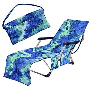 Freesooth Beach Chair Cover, Lounge Chair Covers with Side Pockets 86.5" x 30.5" Lounge Chair Towels for Summer Beach Outdoor Tanning Chair Cover