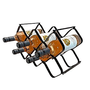 Yehchi Countertop Wine Rack Freestanding,Metal Lattice 10 Bottle Wall Mountable Wine Rack Free Mobile Small Wine Rack Holder,Tabletop Wine Storage Rack Holder Home Kitchen Bar Cabinet Black