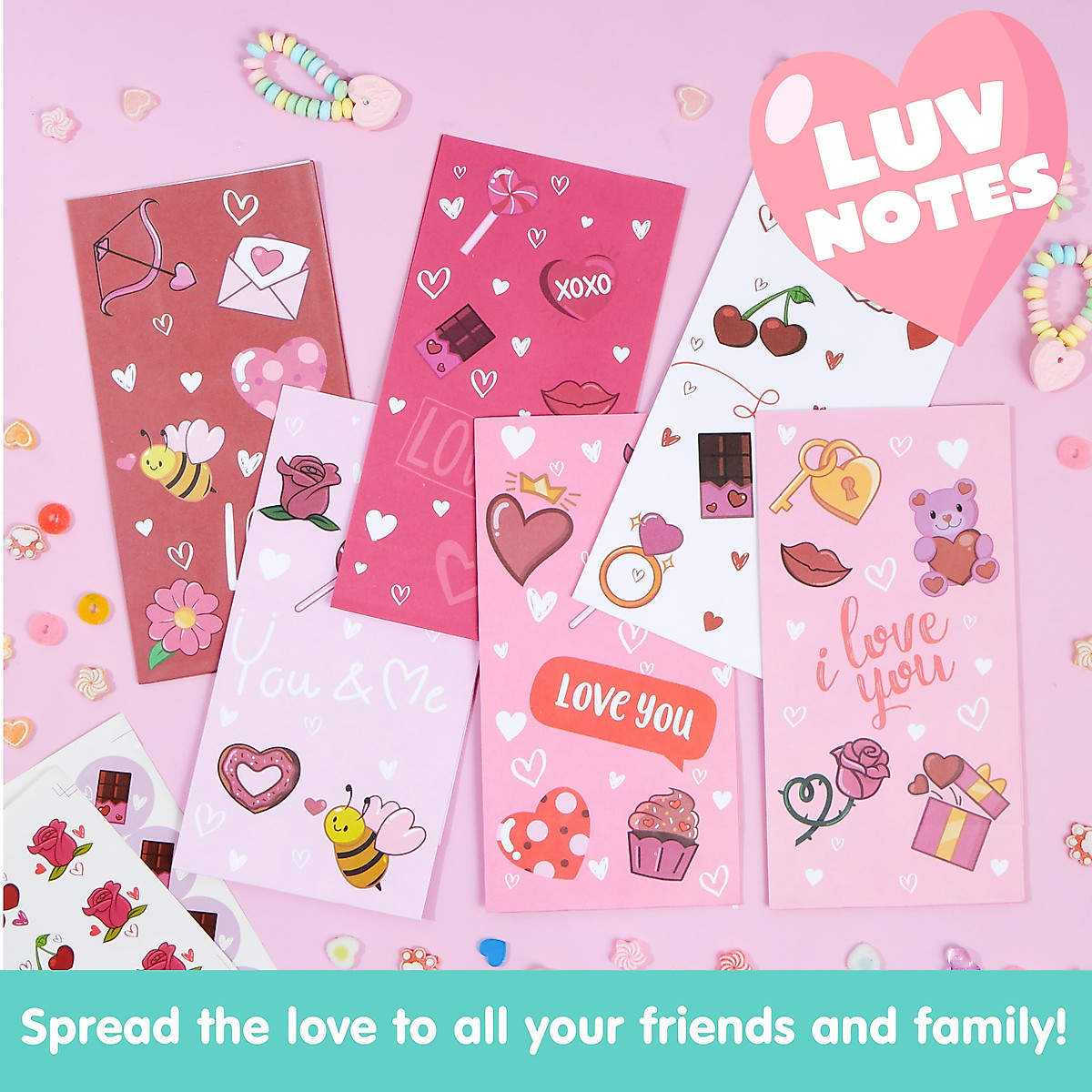 JOYIN 72 Pcs Valentines Day Paper Gift Bags 5x9.4 inch, Valentines Candy Bags, Goodie Bags for Valentine’s Day Party Favors Funny Gift Exchange Novelty Gift Giving Gift Wrapping