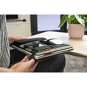 Beblau FOLD Portable Tech Organizer attachable to your Devices | Desktop Organizer Office, Home & School | Working from Home Solution | Laptop accessories Backpack Insert FATHERS GIFT| DARK