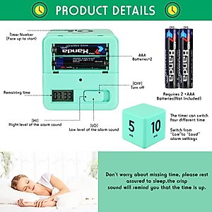 Cube Timer 4 Pieces Gravity Sensor Flip Timer Kids Timer Digital Cube Workout Timer Kitchen Timer for Time Management Home Study, 1 3 5 10 Minutes and 15 20 30 60 Minutes (White, Red, Pink, Green)