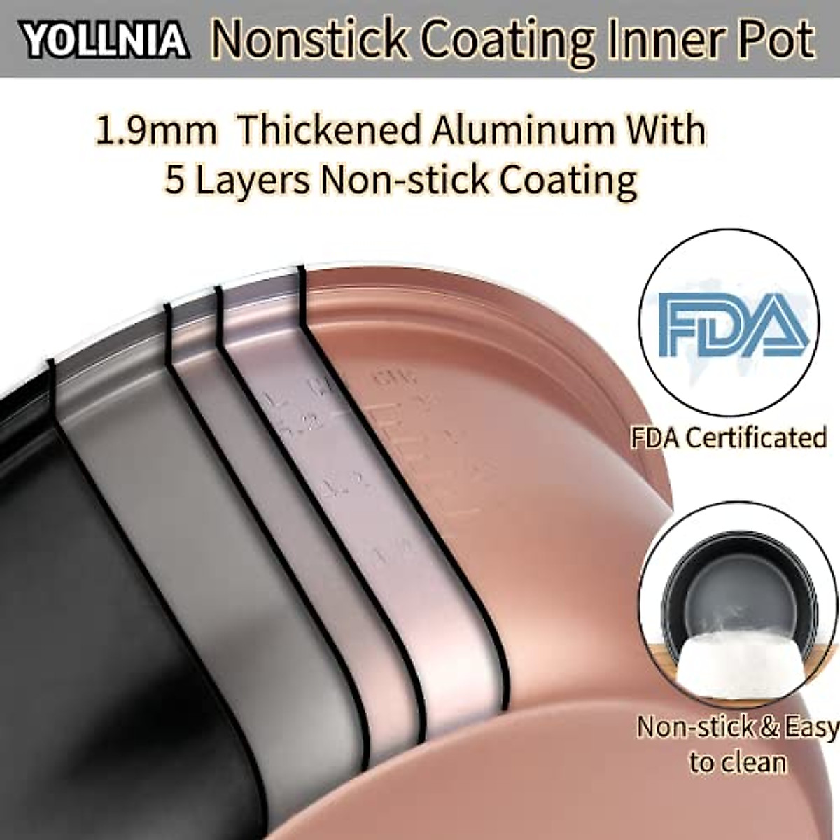 YOLLNIA Commercial Large Rice Cooker & Food warmer | 13.8QT/65 Cup cooked rice | Non-stick Inner Pot |Auto Warmer Mode |1350W Fast Cooking