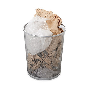 Rubbermaid Commercial Concept Collection Mesh Metal Wastebasket/Trash Can/Bin, 5 GAL, Silver (FGWMB20SLV)