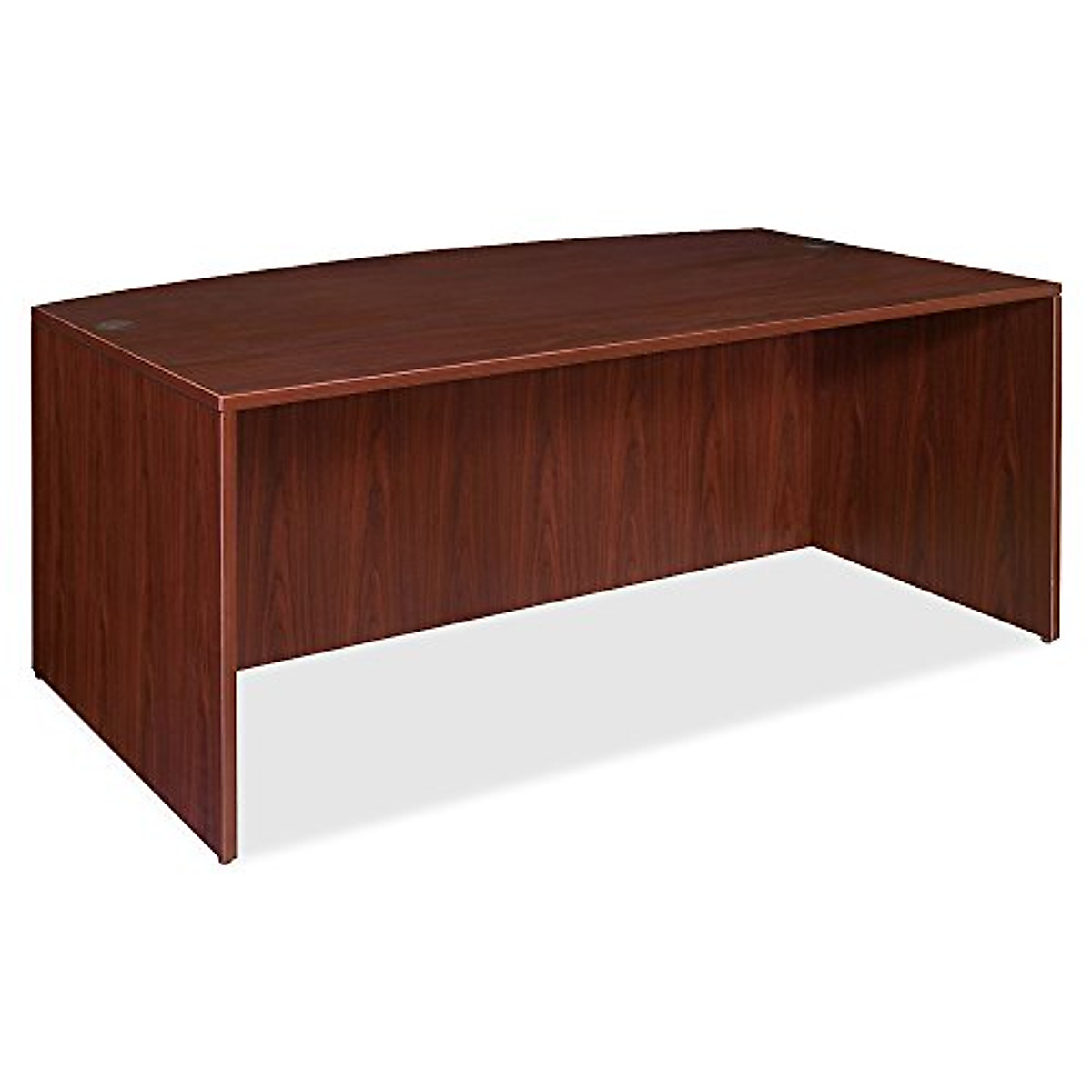 Lorell Bow Front Desk Shell, 72 by 36 by 29-1/2-Inch, Mahogany