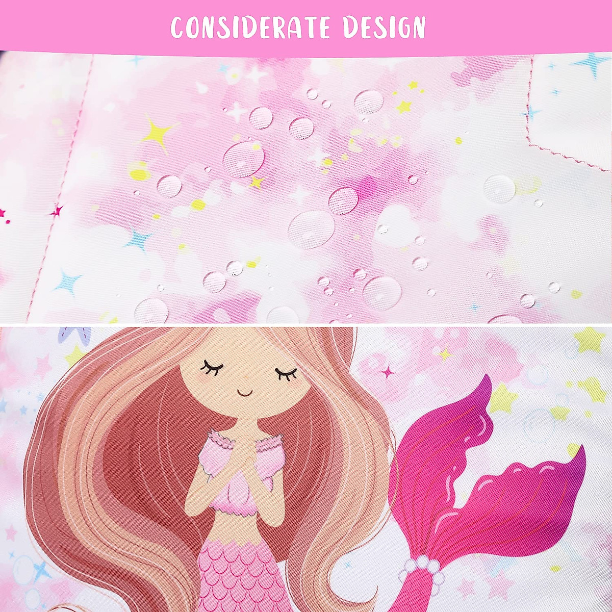 Aimeen Backpack for Girls Mermaid Backpack with Lunch Bag Pencil Box 3 in 1 Sets for Age 3+ Children Teen Elementary Lightweight School Bags