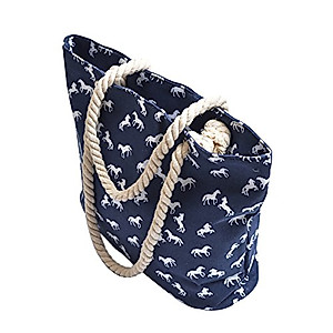 Premium Large Stallion Horse Animal Print Canvas Tote Shoulder Bag Handbag