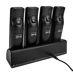 Four Charger Dock for Wii Remote, TechKen Remote Control Charger Docking Station with 4 Rechargeable Batteries from Nintendo Wii Rometo Control