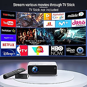 Movie Projector, SMONET 1080P HD Projector 7500L Home Projector Video TV Projector Mini Portable LED Projector Outdoor Indoor Wall Compatible with TV Stick Laptops PC PS5 HDMI USB