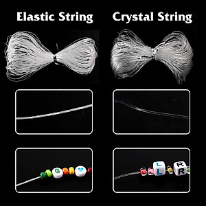 UOONY 8800pcs Beads Kit, Including 7200pcs 4mm Glass Seed Beads and 1600pcs Letter Beads for Bracelet Jewelry Making and Crafts with 20m Crystal String and 30m Elastic String