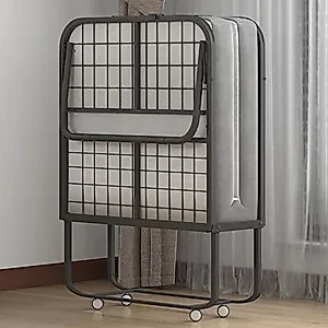 ZAFLY Folding Bed with 4 Inch Mattress,Rollaway Folding Guest Bed Fold Up Bed with Lockable Wheels,Space Saving Foldable Bed Portable Bed,Rollaway Bed with Folding Mattress for Adults,75 x 31 Inch