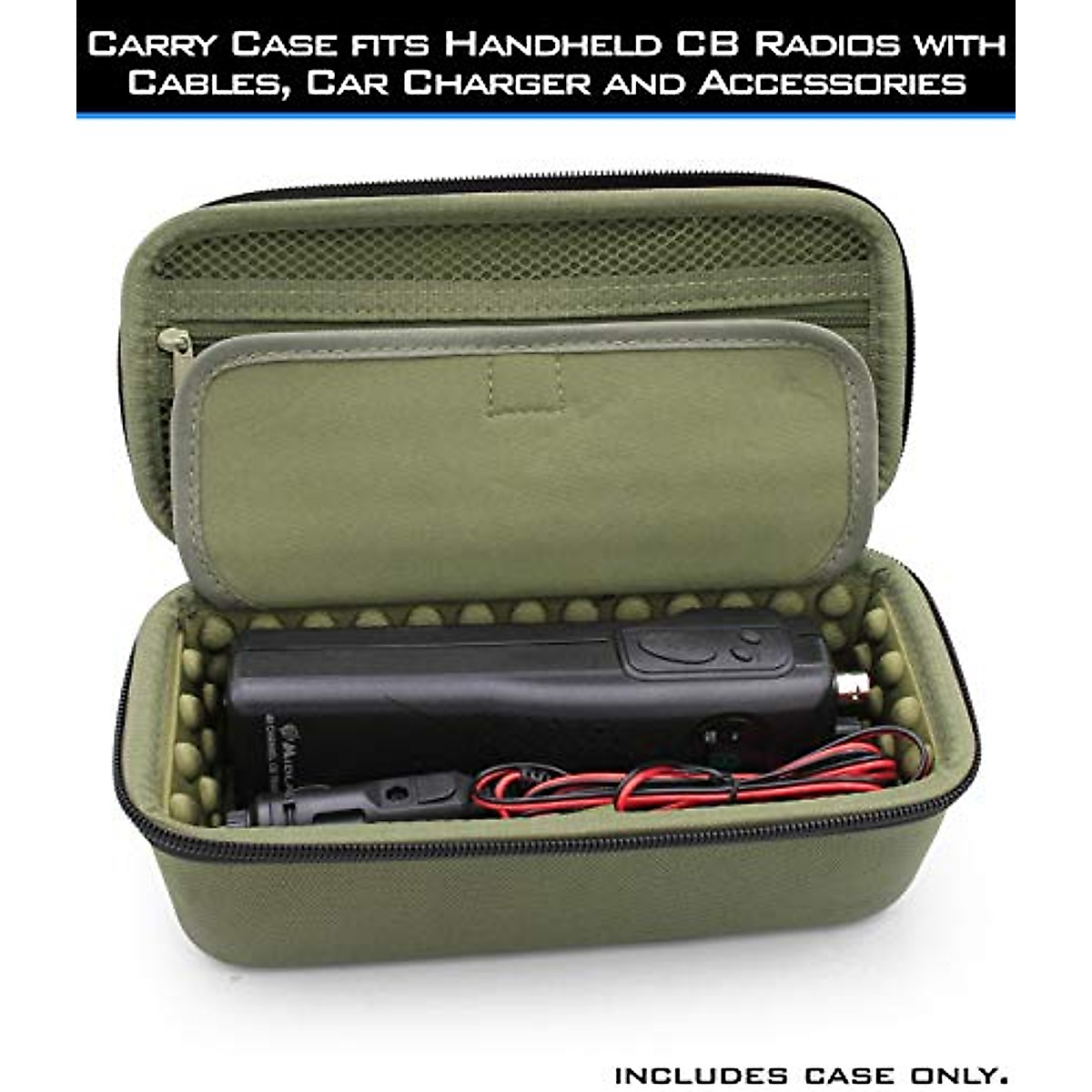 CASEMATIX CB Radio Case Compatible with Midland 2 Way Radio, Cobra Handheld CB Radios, Uniden Handheld CB Radio and More - Portable CB Radios Travel Case Only