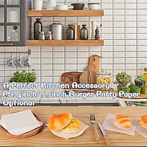 Burger Patty Paper, 5.5 x 5.5in, Set of 300, Patty Paper Squares, Baking Parchment Paper Squares/Hamburger Patty Papers for Separating Burger Patty, Cookies and More