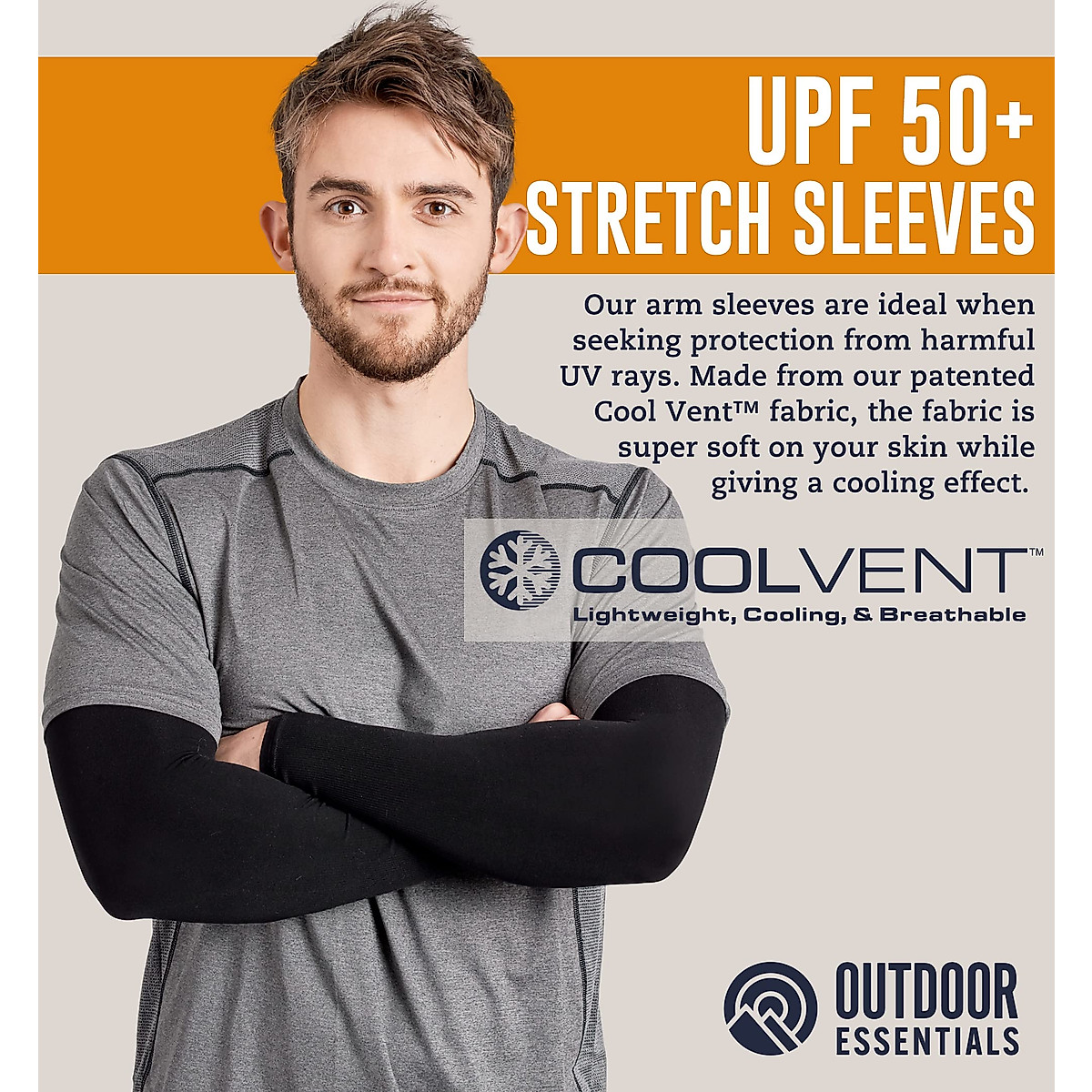 OutdoorEssentials UV Sun Protection Arm Sleeves - Compression Arm Sleeve, UV Arm Sleeves for Men,Women - Sports Cooling Sleeves, Baseball, Golf