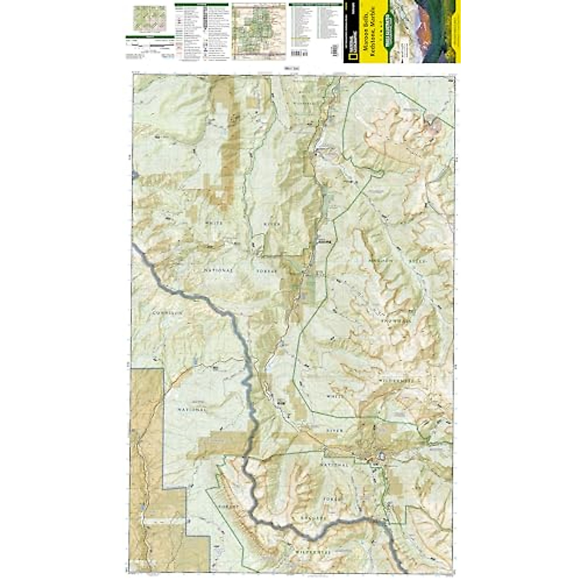 Maroon Bells, Redstone, Marble Map (National Geographic Trails Illustrated Map, 128)