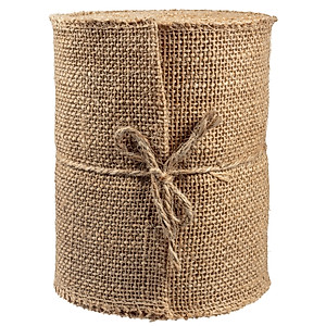 Idiy Natural Burlap Ribbons (6" Wide, 10 Yards) - No Wire,100% Jute - Great for DIY Crafts and Projects, Gift Wrapping, Wedding Decoration, and More!