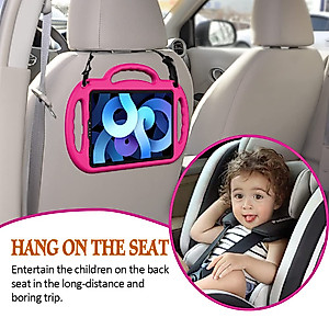 eTopxizu Kids Case for iPad Air 5th Generation 2022/iPad Air 4th Generation 2020, 10.9" iPad Air 5/4 Shockproof Handle Stand Case with Shoulder Strap for iPad Air 5th/4th Gen 10.9/Pro 11, Rose Pink