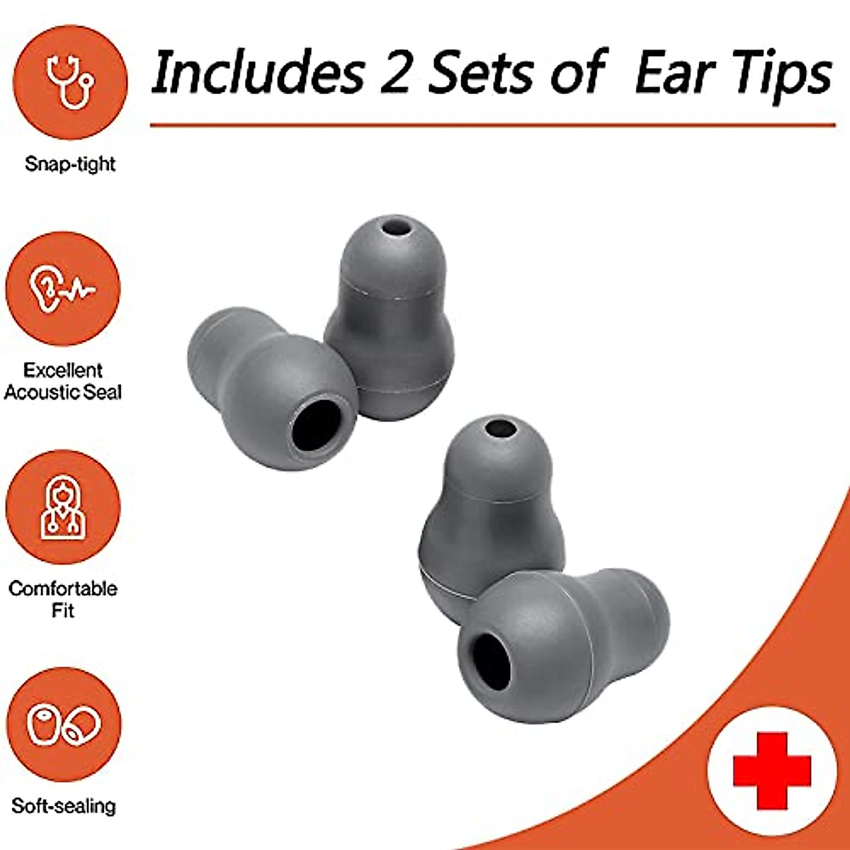 Replacement Accessories Kit Fits Classic 3 Cardiology 3 & Cardiology 4 Stethoscope for Littman Stethoscope Replacement Parts & Stethoscope Bell Cover Diaphragm and Eartips Earbud Replacement Parts. (grey)