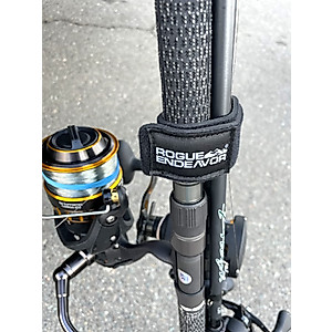 Rogue Endeavor Fishing Rod Wrap, Premium Neoprene Lined (Pack of 6) (Black)