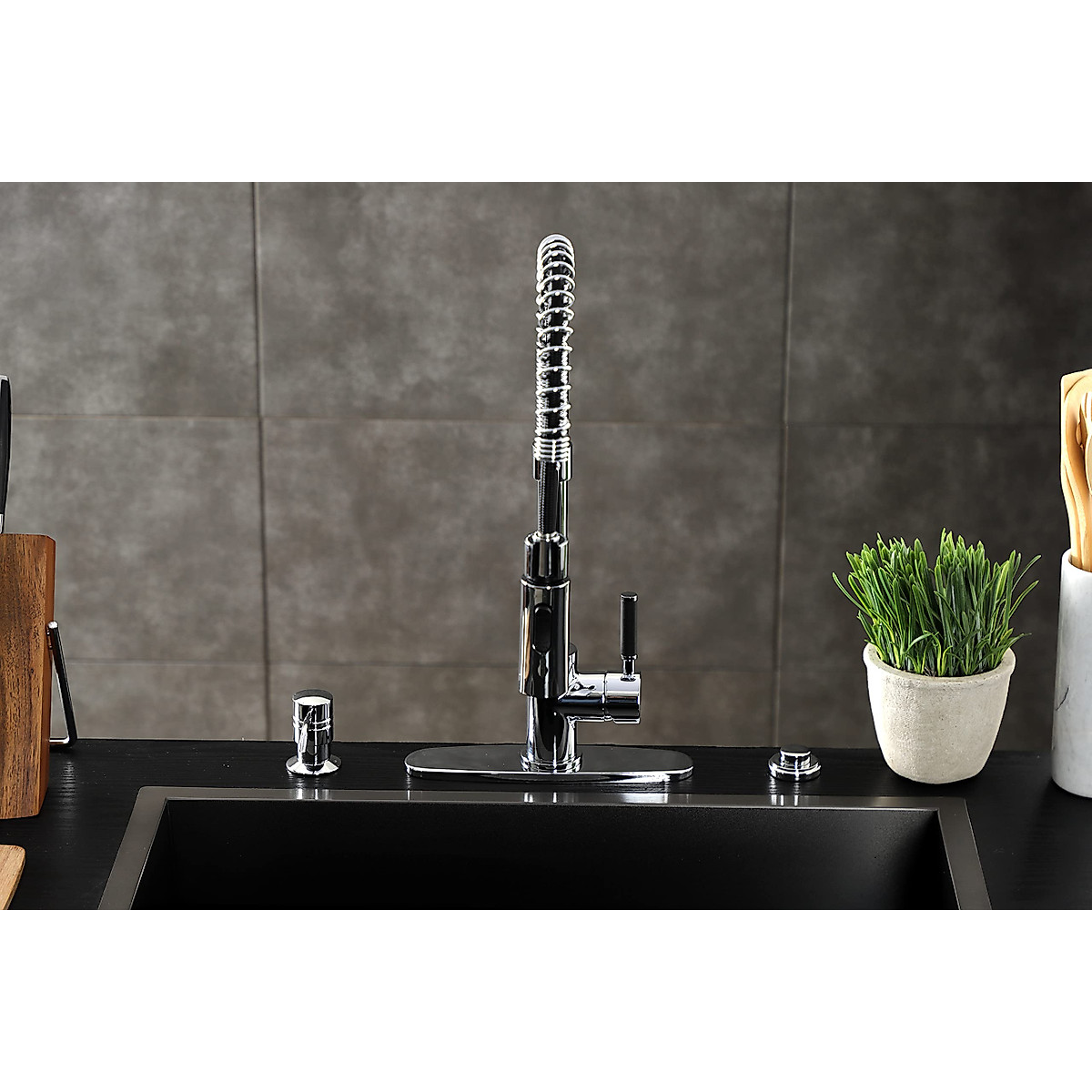 Kingston Brass LS8771DKL Kaiser Pre-Rinse Kitchen Faucet, 8 Inch in Spout Reach, Polished Chrome