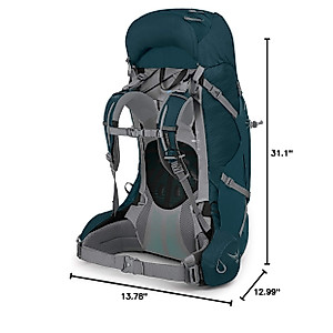 Osprey Ariel Plus 60 Women's Backpacking Backpack , Night Jungle Blue, Medium/Large