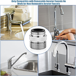 Faucet Adapter with Aerator, 3/4 Inch Garden Hose to 1/2 Sink Faucet Adapter, Polished Chrome Plated Faucet Adapter Kit for Garden Hose