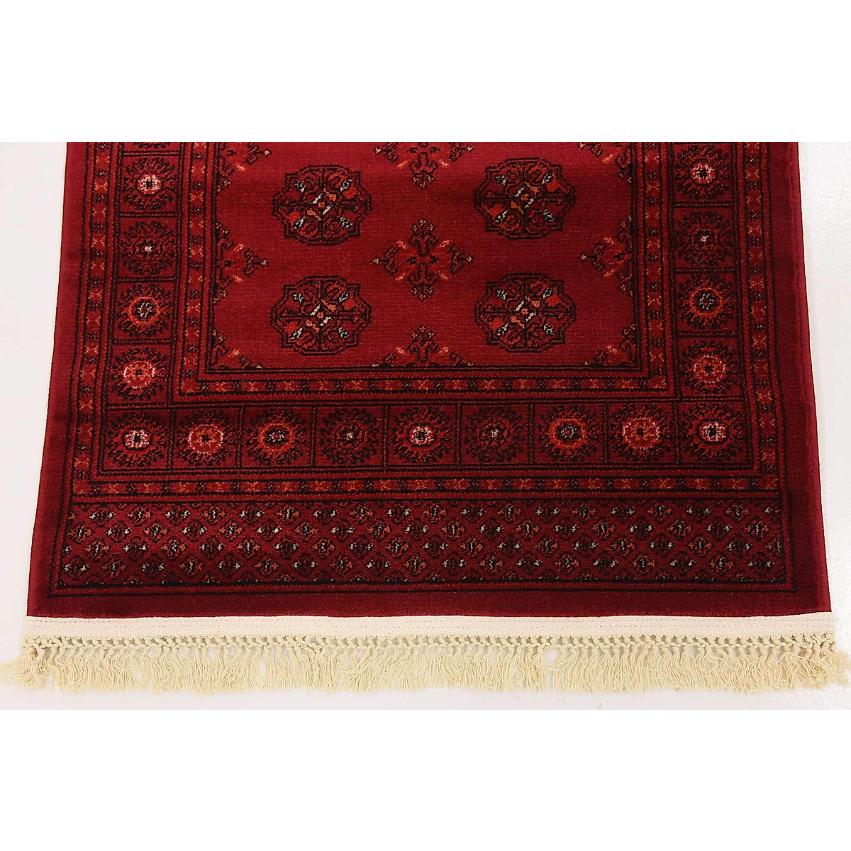 Unique Loom Tekke Collection Over-Dyed Saturated Traditional Torkaman Area Rug, 2 ft 7 in x 10 ft, Red/Burgundy