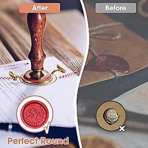 Yelsky 2 Metal Wax Seal Molds with Round and Flower Shape for 1 Inch Wax Seal Stamp, Wax Sealing Silicone Mat, Craft Adhesive Waxing for Wedding Invitations Envelopes Cards Gifts Wine Packaging