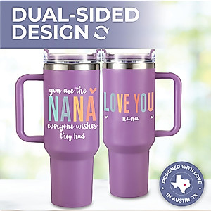 Nana Tumbler 40oz, Mothers Day Gifts for Nana from Grandkids, Ideal Present from Grandchildren, Thoughtful and Unique Birthday Gift from Grandson, Heartwarming Gifts for Grandma, Christmas, Gift Ready