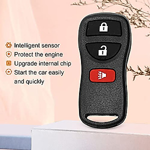VOFONO Keyless Entry Remote Car Key Fob Car Fits for Nissan Frontier / Armada / Murano / Pathfinder / Titan / Versa / Xterra / Quest , Infiniti QX4 / FX35 / FX45 FCC ID: KBRASTU15, CWTWB1U733 (2 Pack)