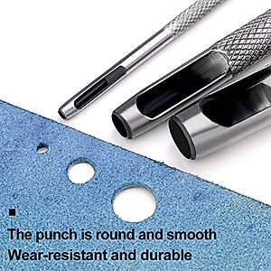 15 Pcs Leather Hole Punch,Hole Punch Set for Leather Craft,Round Steel Leather Craft Hollow Hole Punch,Hole Punch Tools for Watch Bands,Leather,Belts,Canvas,Paper (1mm to 11mm)