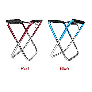 TRENTSNOOK Exquisite Camping Stool Multifunctional Lightweight Portable and Convenient Picnic Aluminum Alloy Chair Seat Outdoor Small Fishing Folding Durable Stool (Color : Dark Blue)