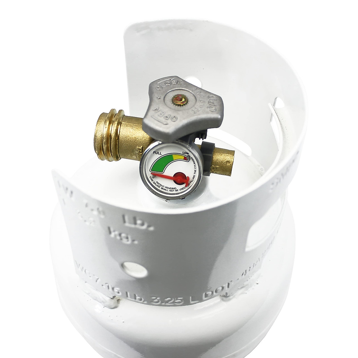 Flame King YSN03 3lb Steel Propane Tank Cylinder with Gauge and OPD Valves for Grills and BBQs, Camping, Fishing, & Outdoor Activities, White