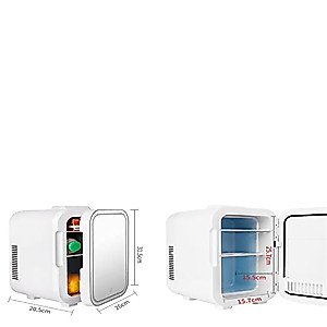 YAARN Small Fridge for Bedroom Mini Refrigerator Kitchen Portable Mirror Fridge Auto Compressor Student Dormitory Home Picnic Camping Compact Cooler