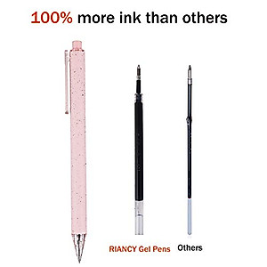 RIANCY 12 PCS Retractable Gel Pens Set with Black Ink - Best Pens for Smooth Writing & Comfortable Grip - Cute Pink Pens for Journaling - Great for School, Office, or Personal Use