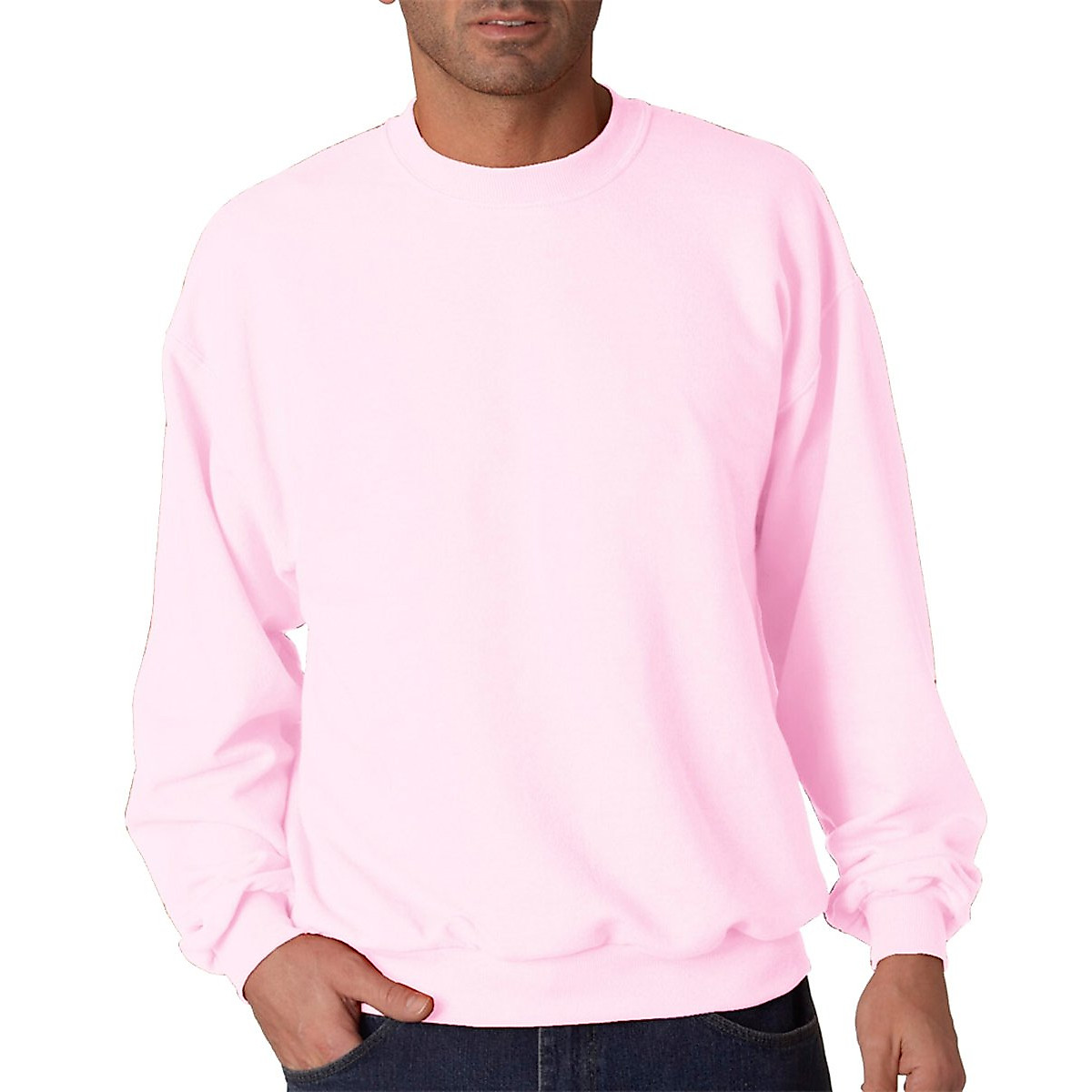 Jerzees Men's NuBlend Crew Neck Sweatshirt CLASSIC PINK - M