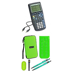 Texas Instruments TI-83 Plus Graphing Calculator With Travel Case And Essential Graphing Accessory Bundle, Green