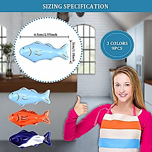 9Pcs Ceramic Chopstick Rest Fish Shape Chopsticks Rack Stand Spoon Fork Knife Holder Rack Desktop Tableware Decorations Kitchen Tools