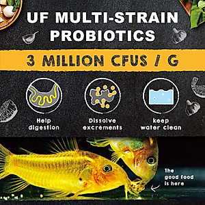 Ultra Fresh Bottom Feeder Fish Food, Sword Prawns, Natural Protein, Balanced Diet, for Catfish, Corydoras, Loaches, Tropical Shrimp Pie 2.05 Ounces