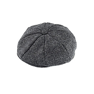 Dents Mens Abraham Moon Tweed 8 Piece Cap - Pewter Grey - Extra Large