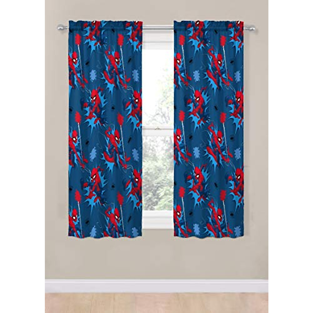 Jay Franco Marvel Spiderman Crawl Full Bed Set and Spidey Daze Drapes Bundle