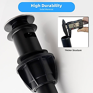 Hibbent 2 Pack Push and Seal Pop Up Drain Stopper with Overflow for Bathroom Sink Faucet Vessel Vanity, Brushed Nickel