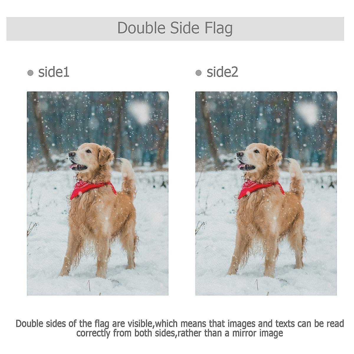 LifeCustomize Welcome Seasonal Garden Flags Winter Golden Retriever Double Sided Holiday House Yard Flag Home Decorative Outdoor Flags 12 x 18 Inch