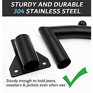 Folding Clothes Hanger Rack Swing Arm Hook Holder Clothing Hanging Garment Drying Closet Rod Storage Organizer Wall Mount Space Saving for Closet Organizer, Bathroom, Bedroom, Laundry Room Black